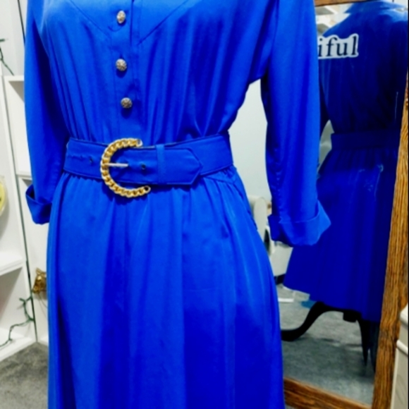 Von Bramlett | Dresses | 8s Vintage Royal Blue Van Bramlet La Ny Size78 ...